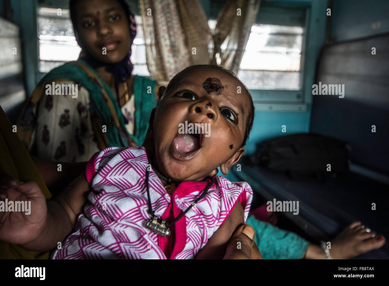 Second Class Compartment, Indian Railways Train Stock Photo - Alamy