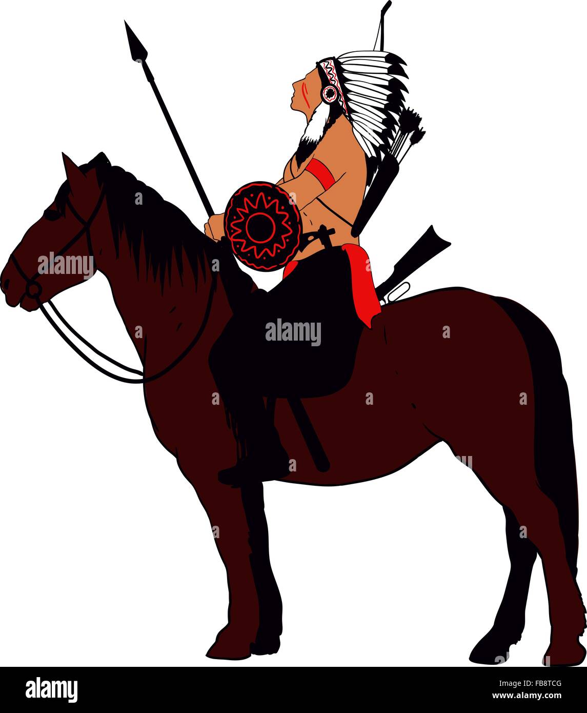 Native American Warrior Vector
