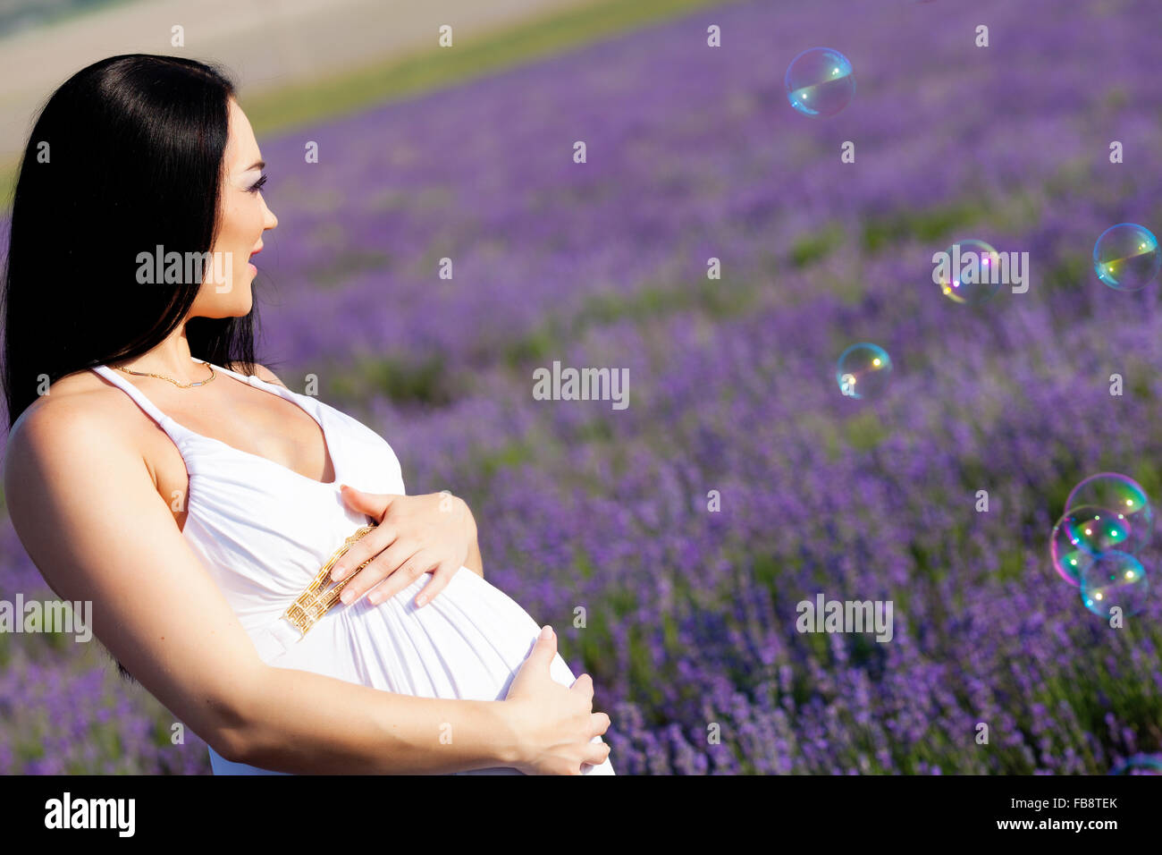 Portrait in lavender Stock Photo - Alamy