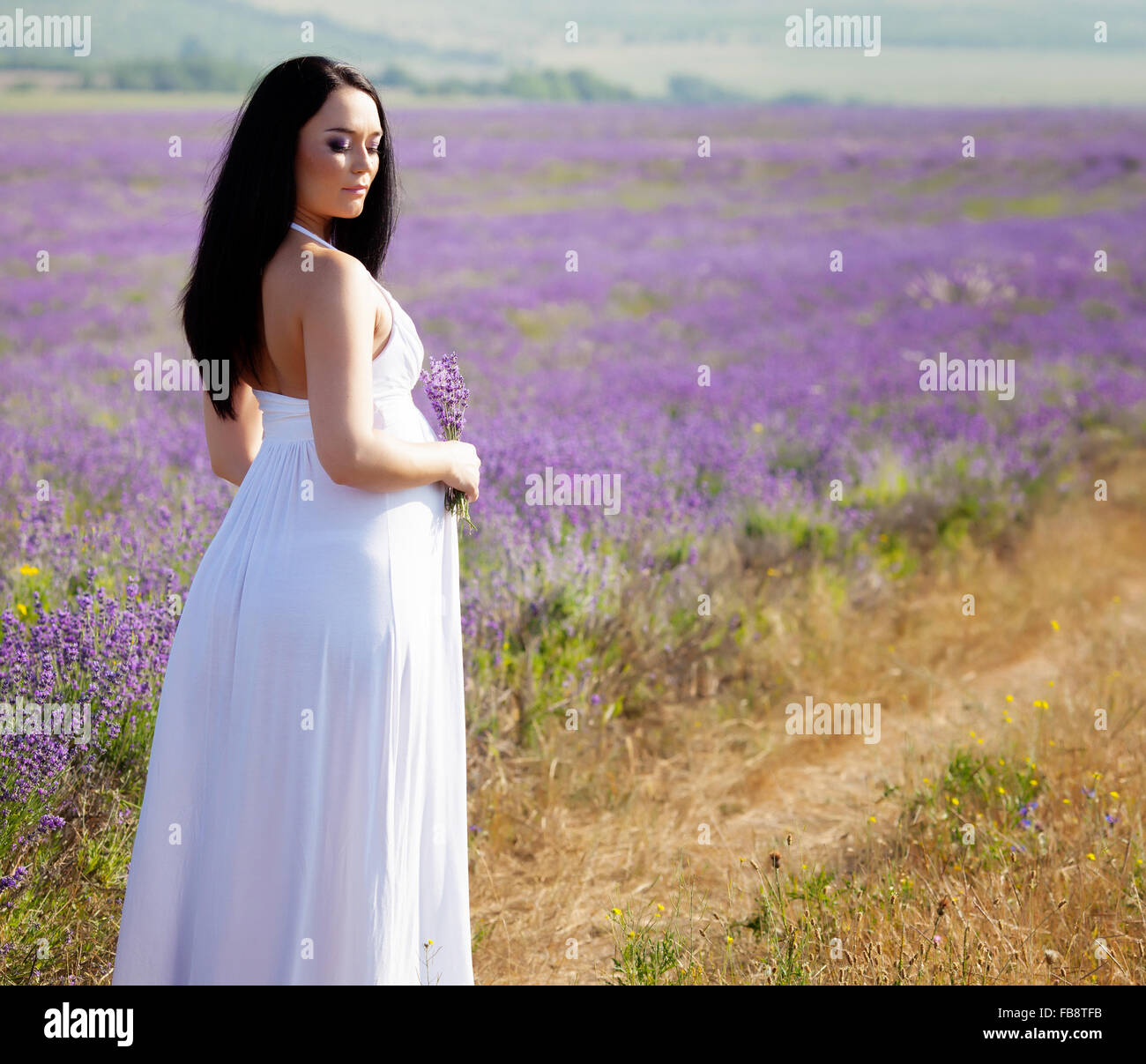 Portrait in lavender Stock Photo - Alamy