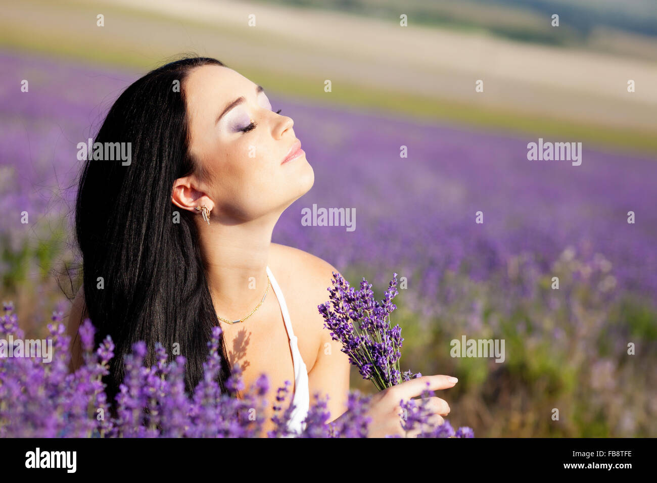 Portrait in lavender Stock Photo - Alamy