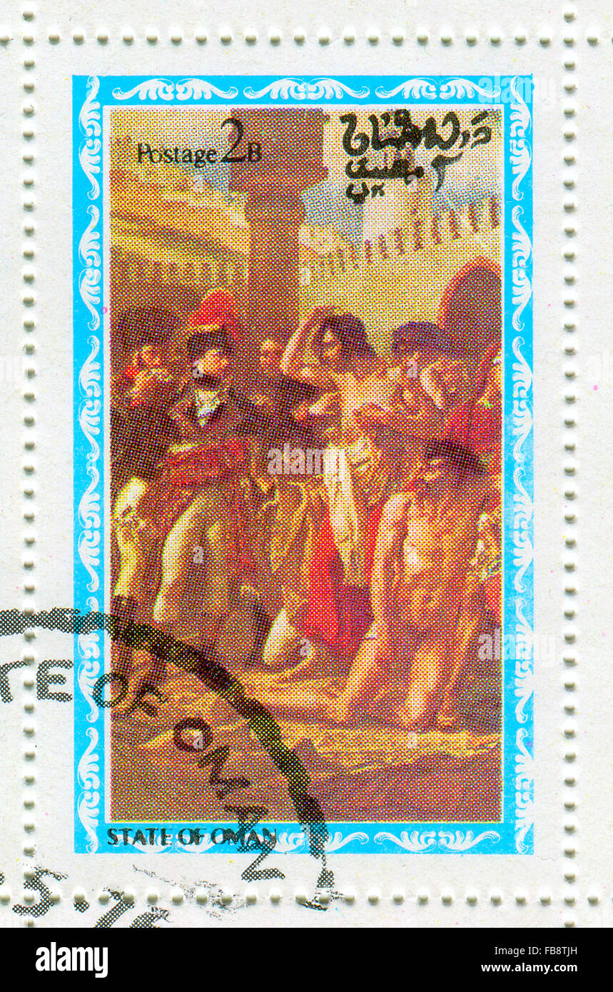 STATE OF OMAN - CIRCA 1976: A stamp printed in State Of Oman shows image of the Napoléon ...