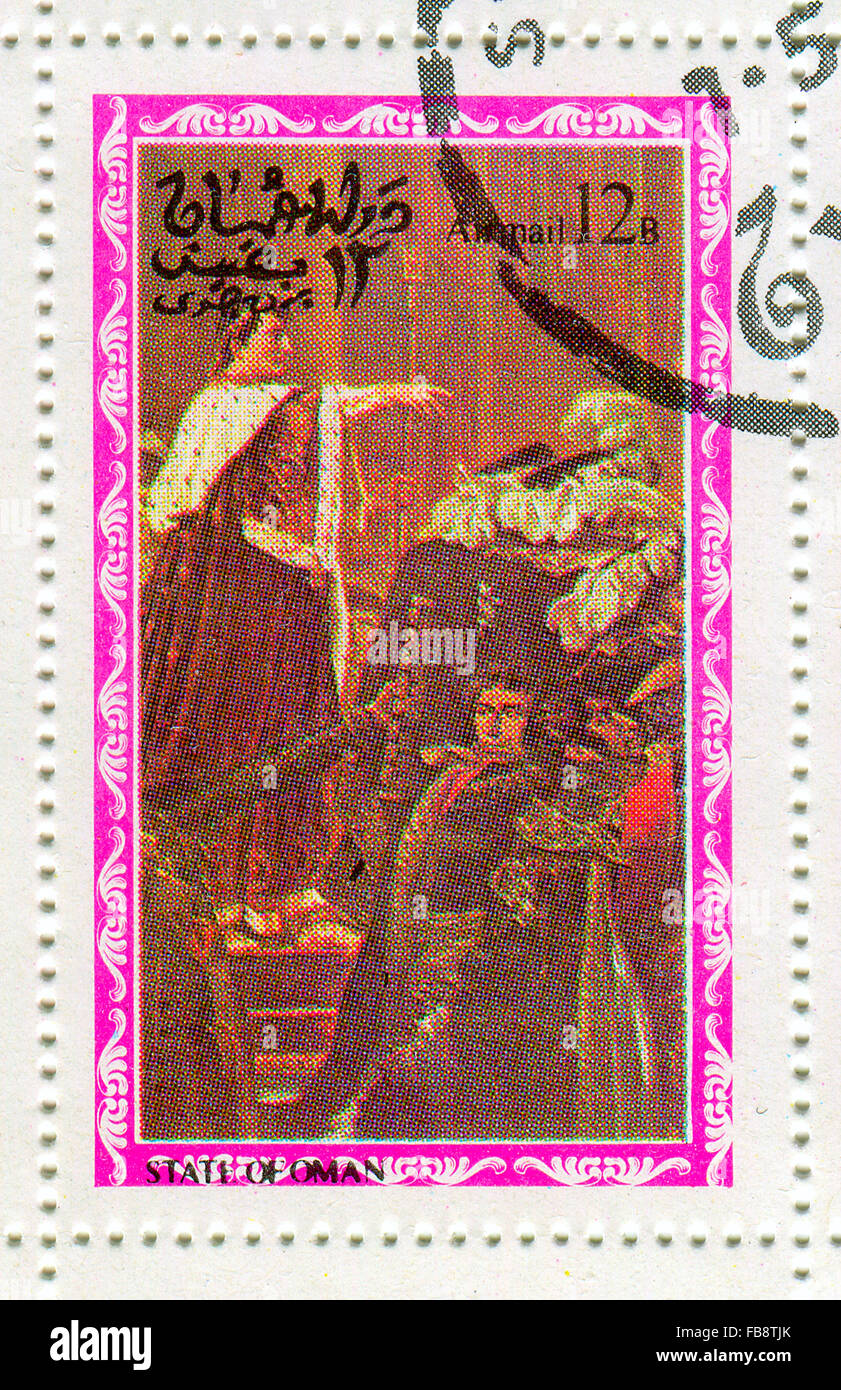 STATE OF OMAN - CIRCA 1976: A stamp printed in State Of Oman shows image of the Napoléon ...