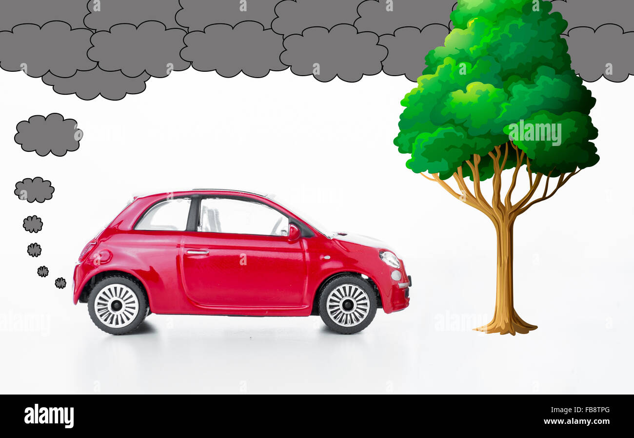 A car polluting the air and the environment Stock Photo - Alamy