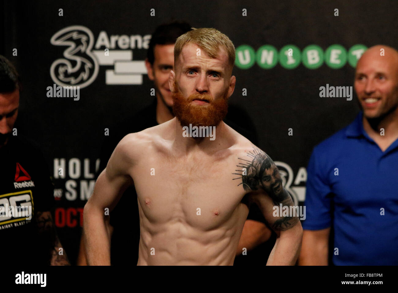 Paddy Holohan poses for a photo before being weighed at Weigh In UFC ...