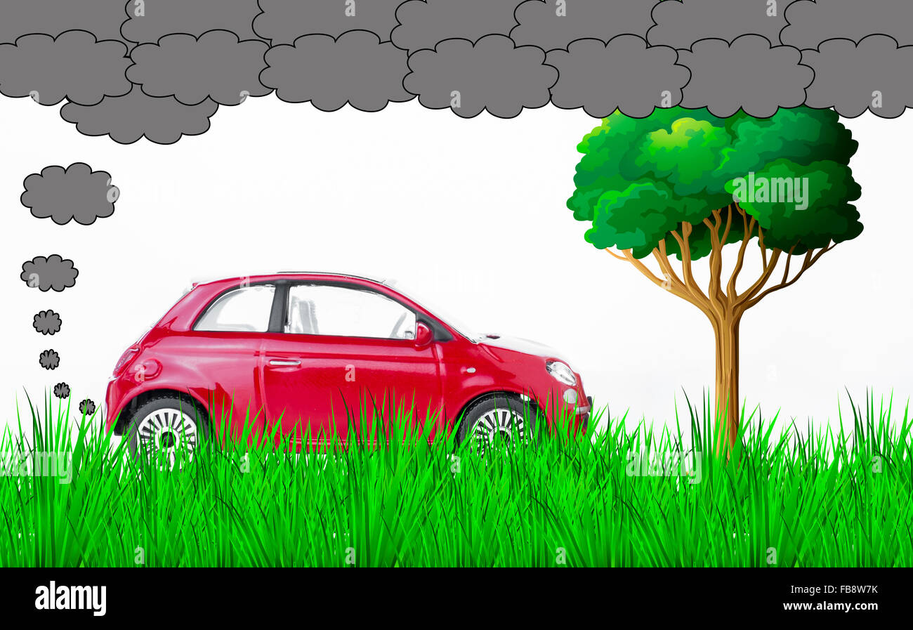 A car polluting the air and the environment Stock Photo - Alamy