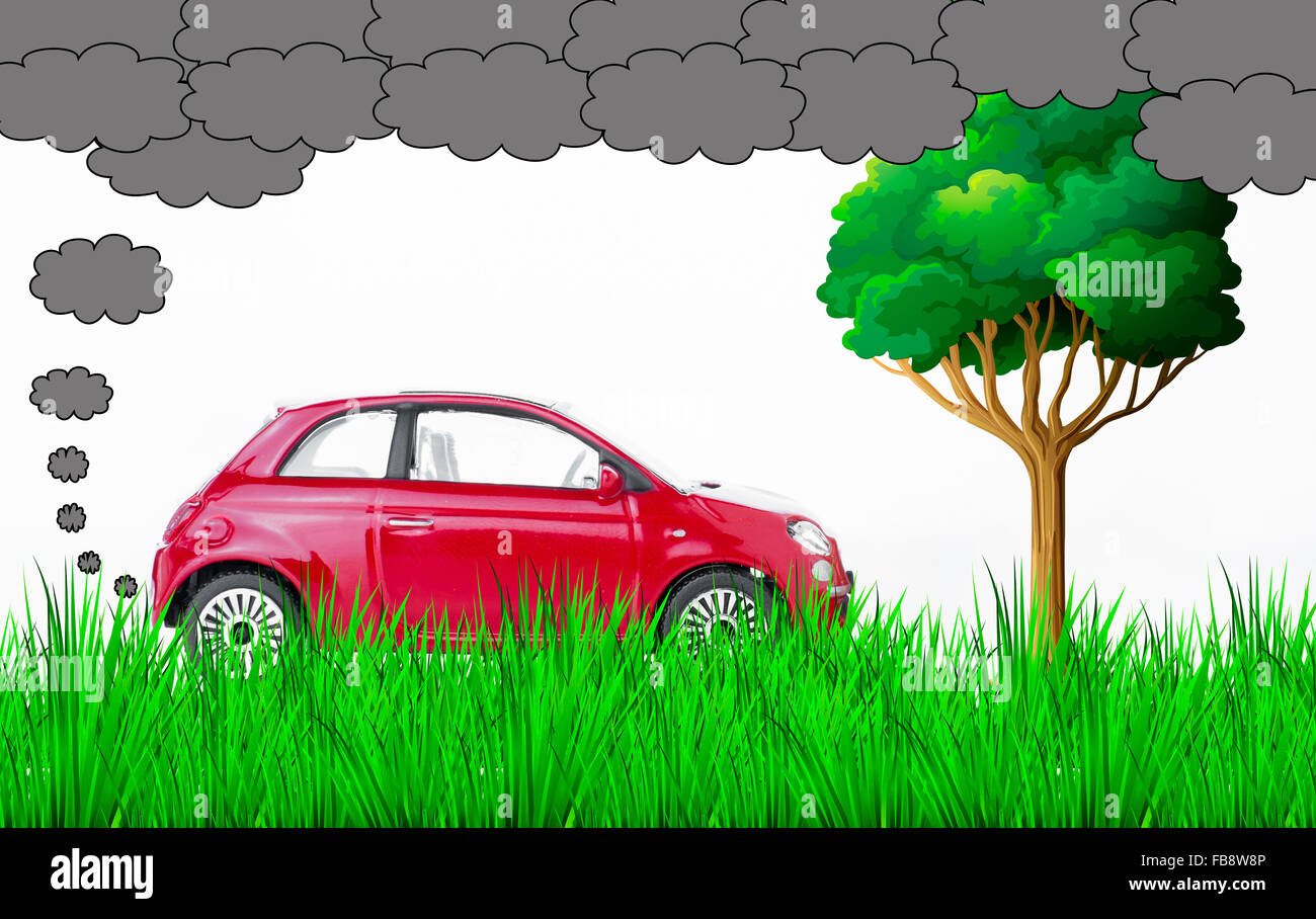 A car polluting the air and the environment Stock Photo - Alamy