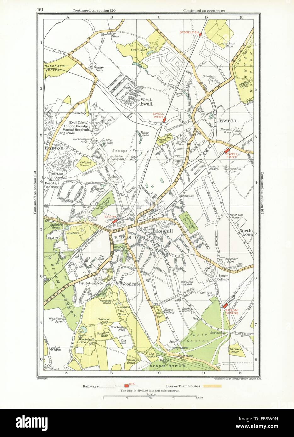 Map of epsom hi-res stock photography and images - Alamy