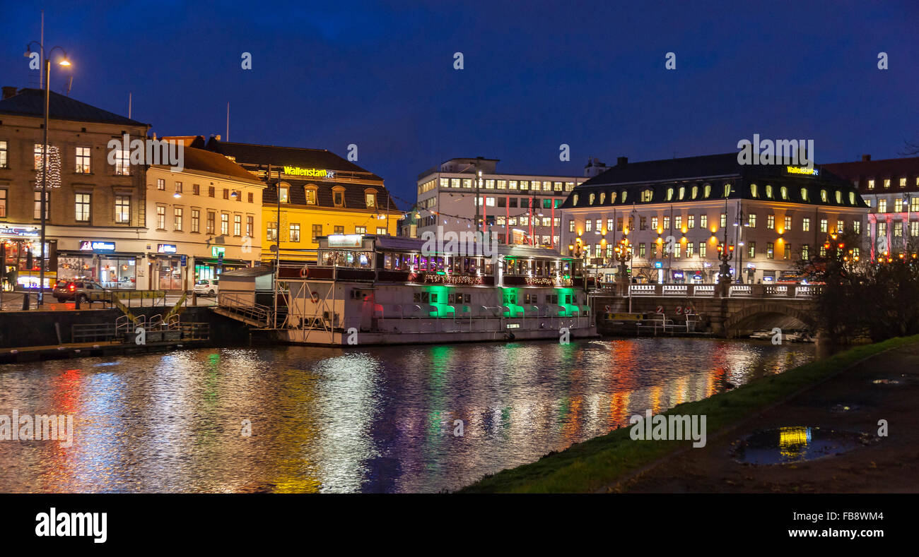 Floating Restaurant on the Gota Canal, Gothenburg, Sweden Stock Photo ...