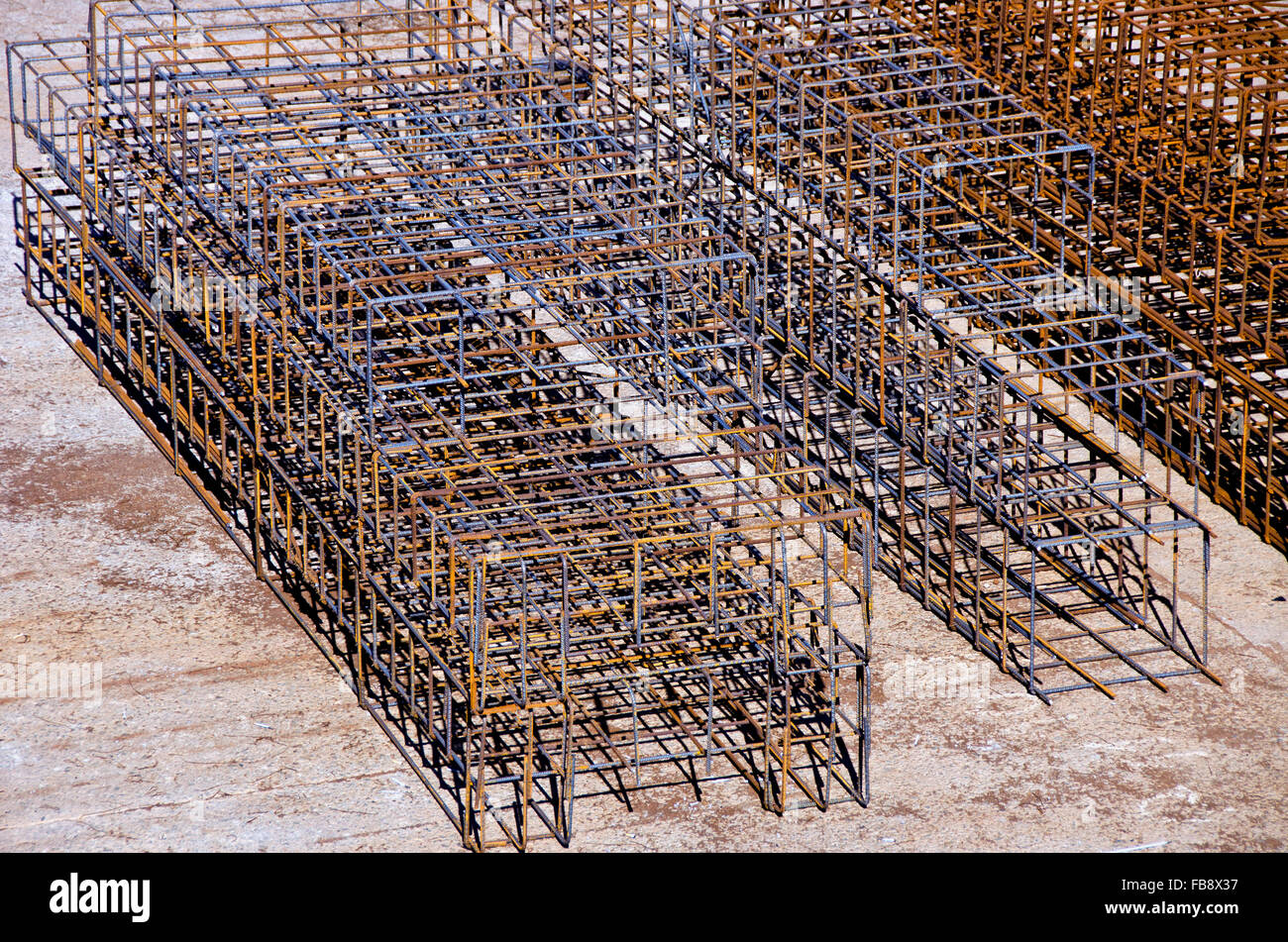 Rusty brown iron armature outdoors in building site Stock Photo - Alamy