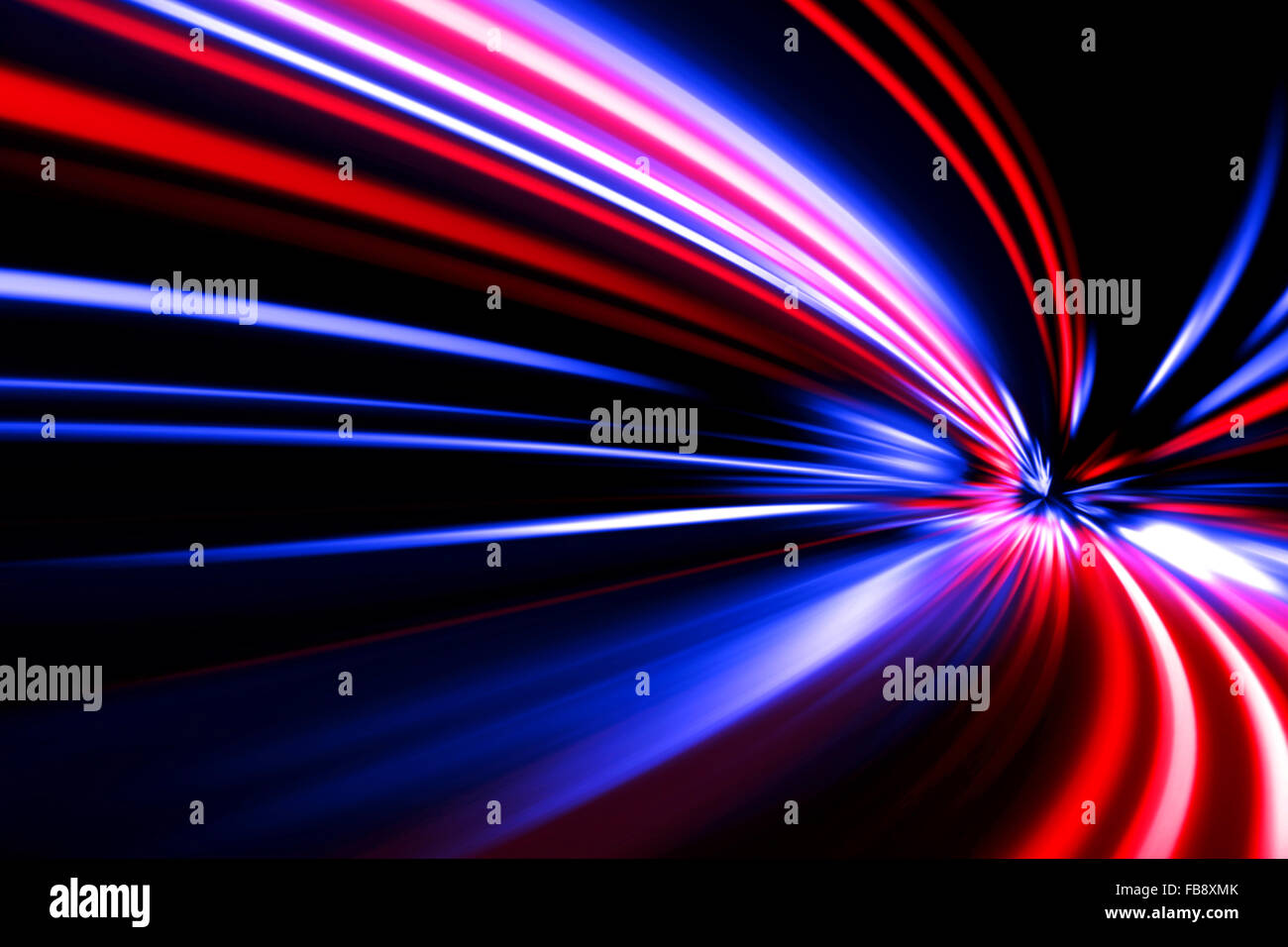 red blue acceleration speed motion on night road Stock Photo - Alamy
