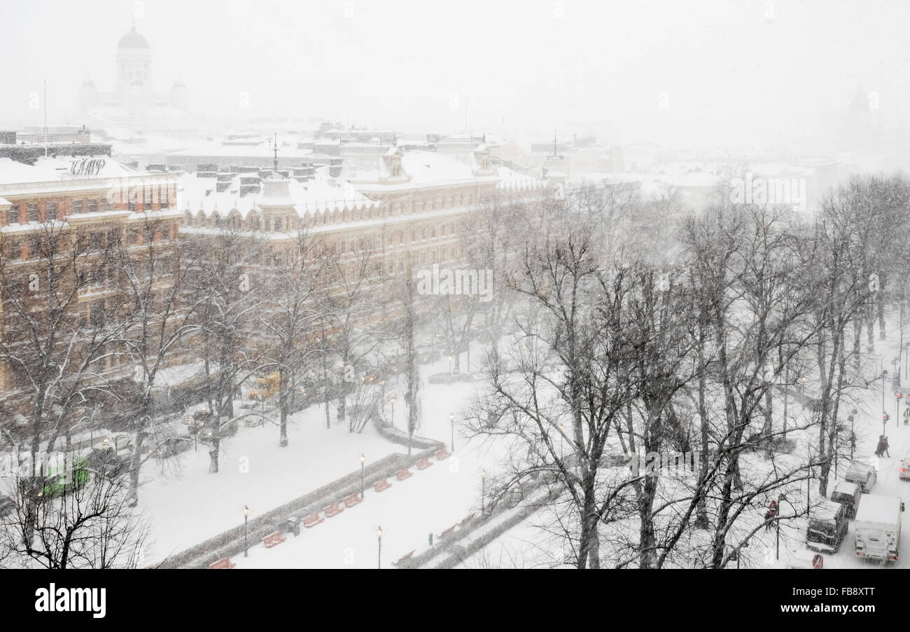 Snowfall in Helsinki Stock Photo - Alamy