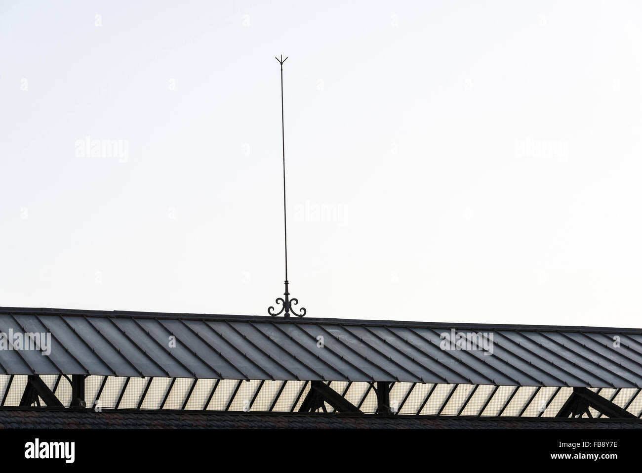 Old lightning rod located in the Born market in the old town of ...