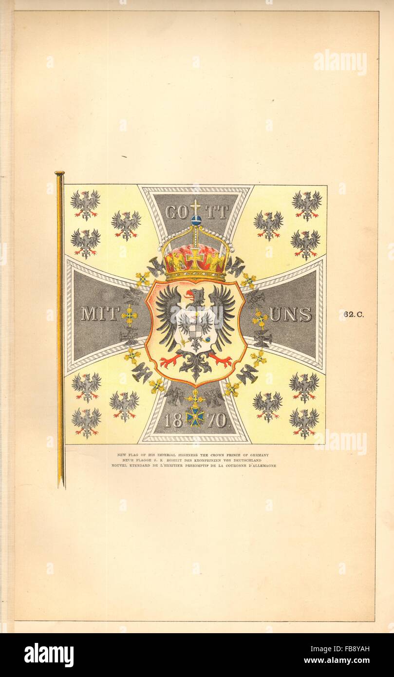 GERMANY IMPERIAL FLAG.HIH Crown Prince. S K Hoheist Kronprinzen ...