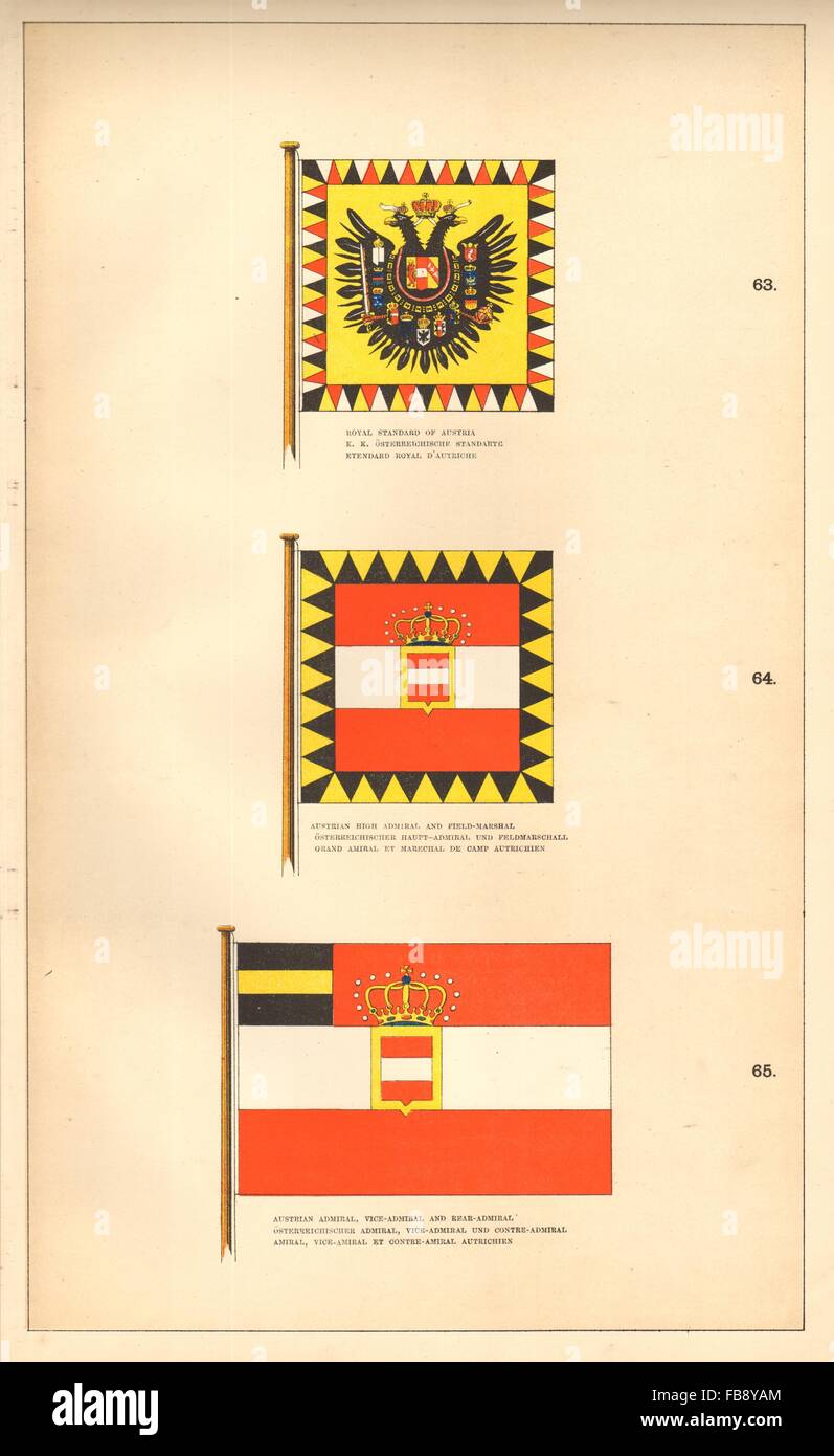 AUSTRIAN FLAGS.Royal Standard. High/Vice- Admiral Field-Marshal ...
