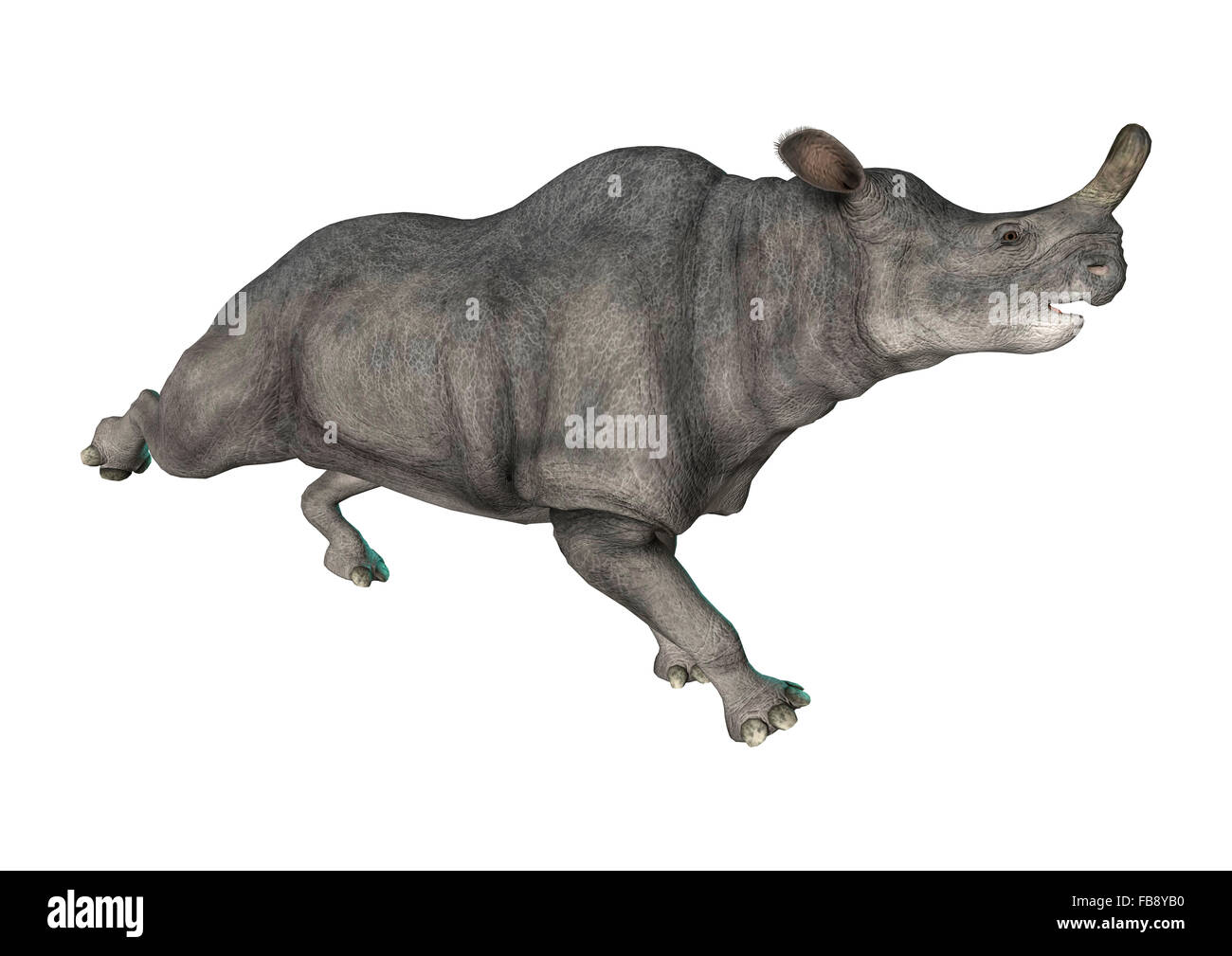 3D digital render of a Brontotherium or thunder beast isolated on white ...