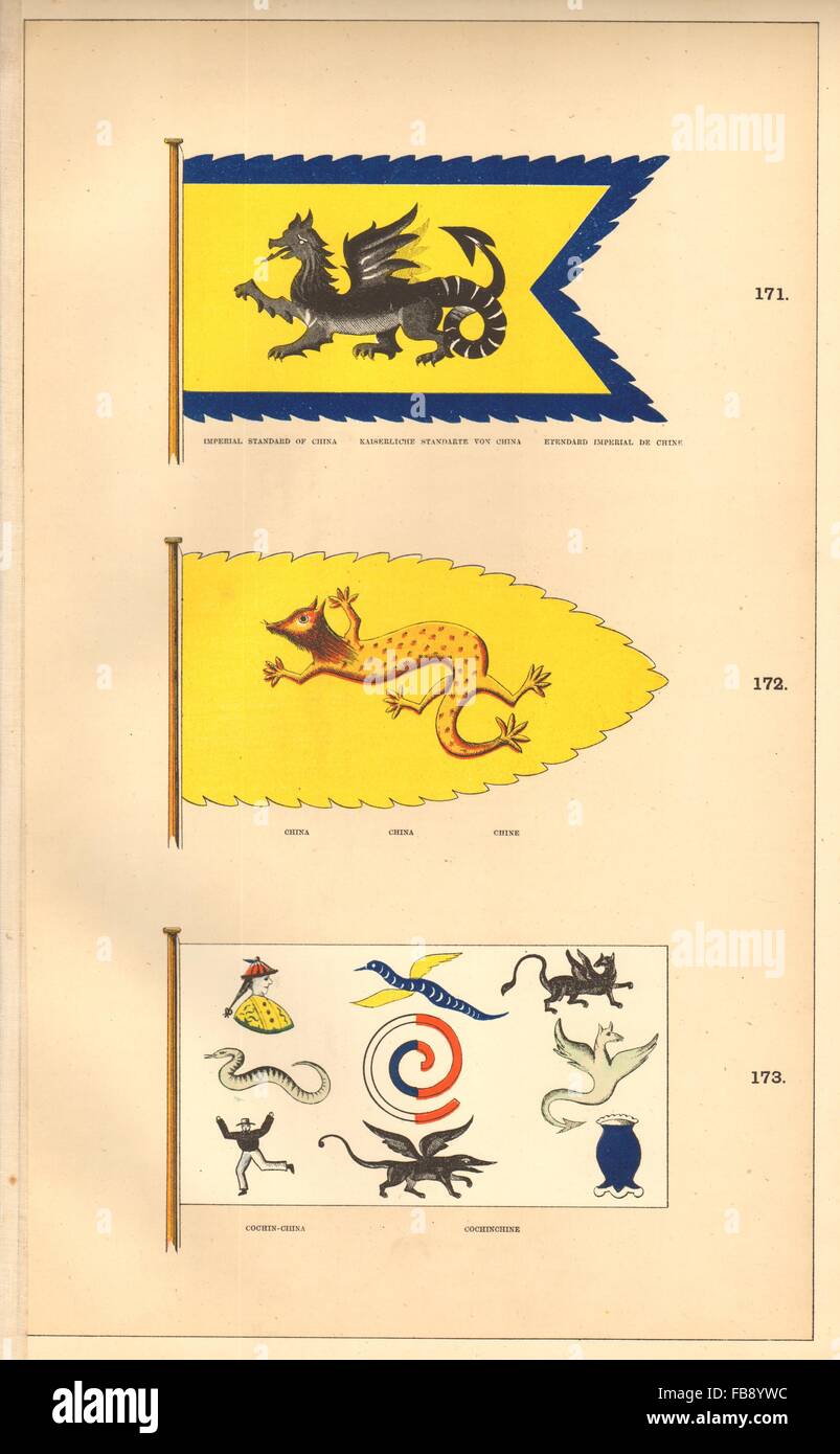 CHINESE & COCHIN-CHINA FLAGS. China Imperial Standard. Cochinechine ...