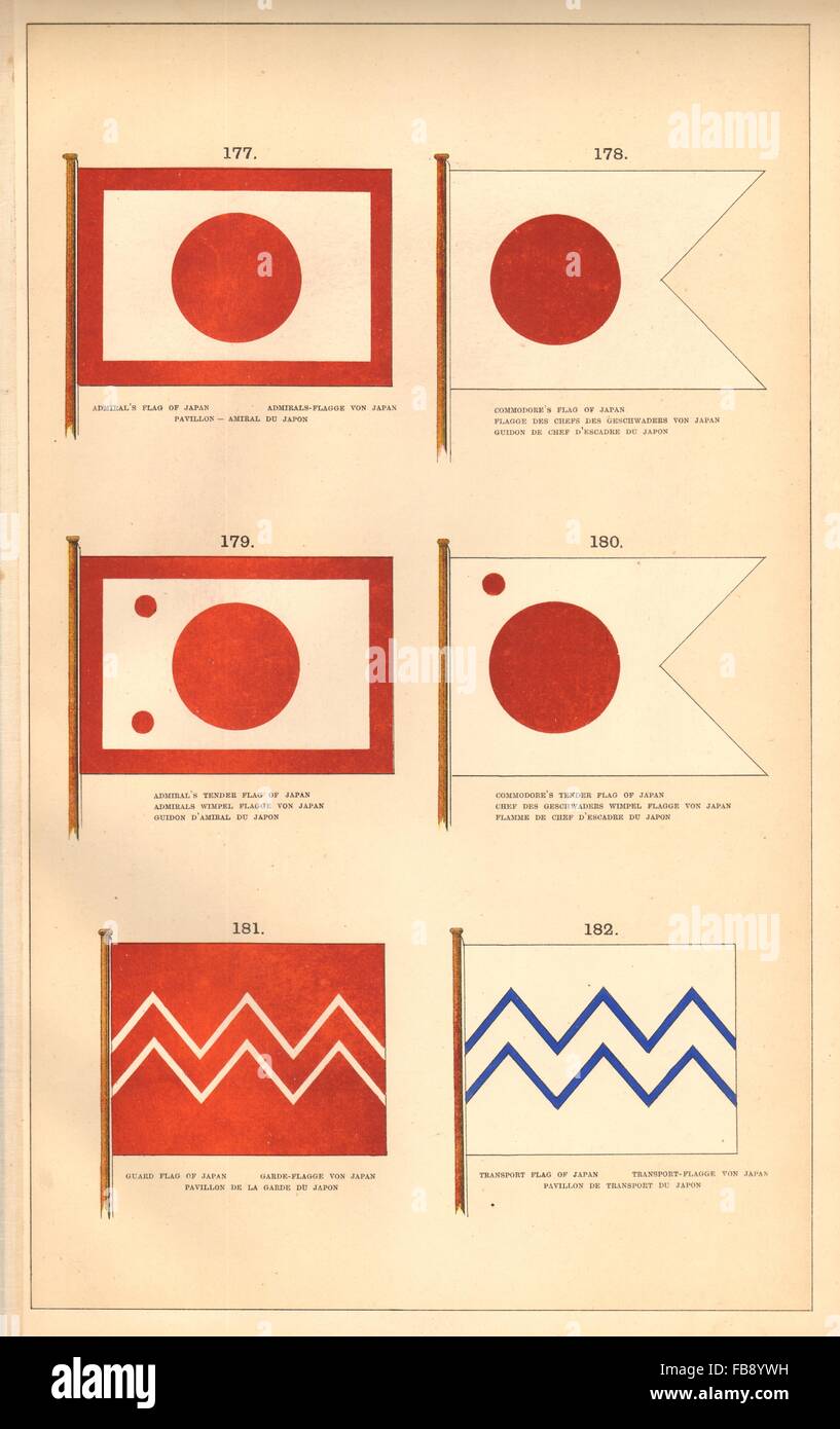 JAPANESE MILITARY/NAVAL FLAGS.Admiral Commodore Tender/Guard/Transport ...