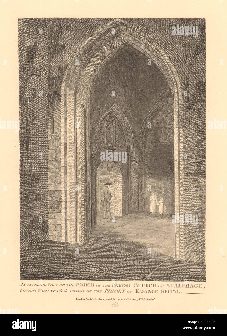 ST ALPHAGE LONDON WALL. Interior view. Formerly Elsing Spital priory ...