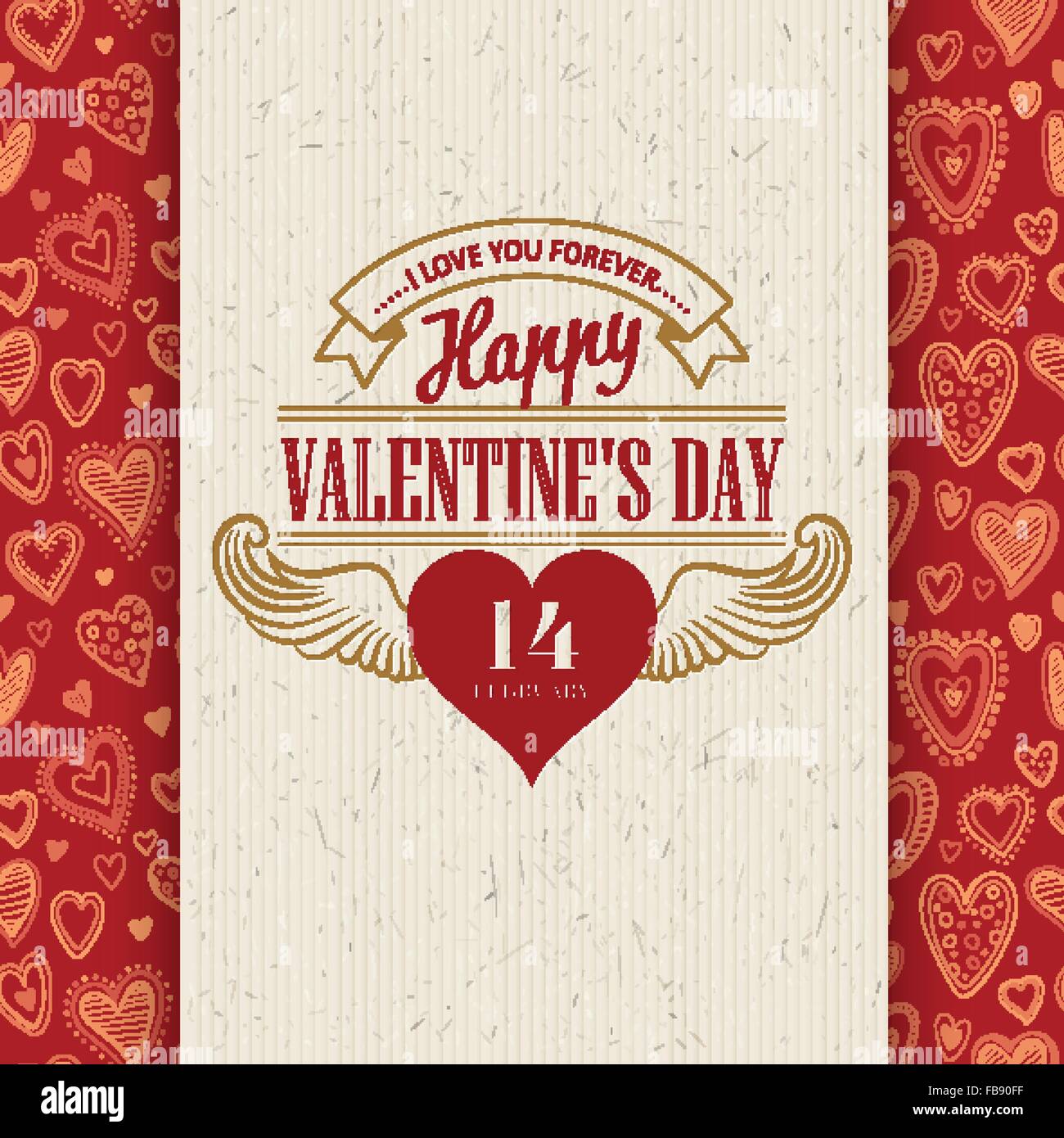 Valentines Day Typography Greeting Card over Stock Vector Image & Art ...