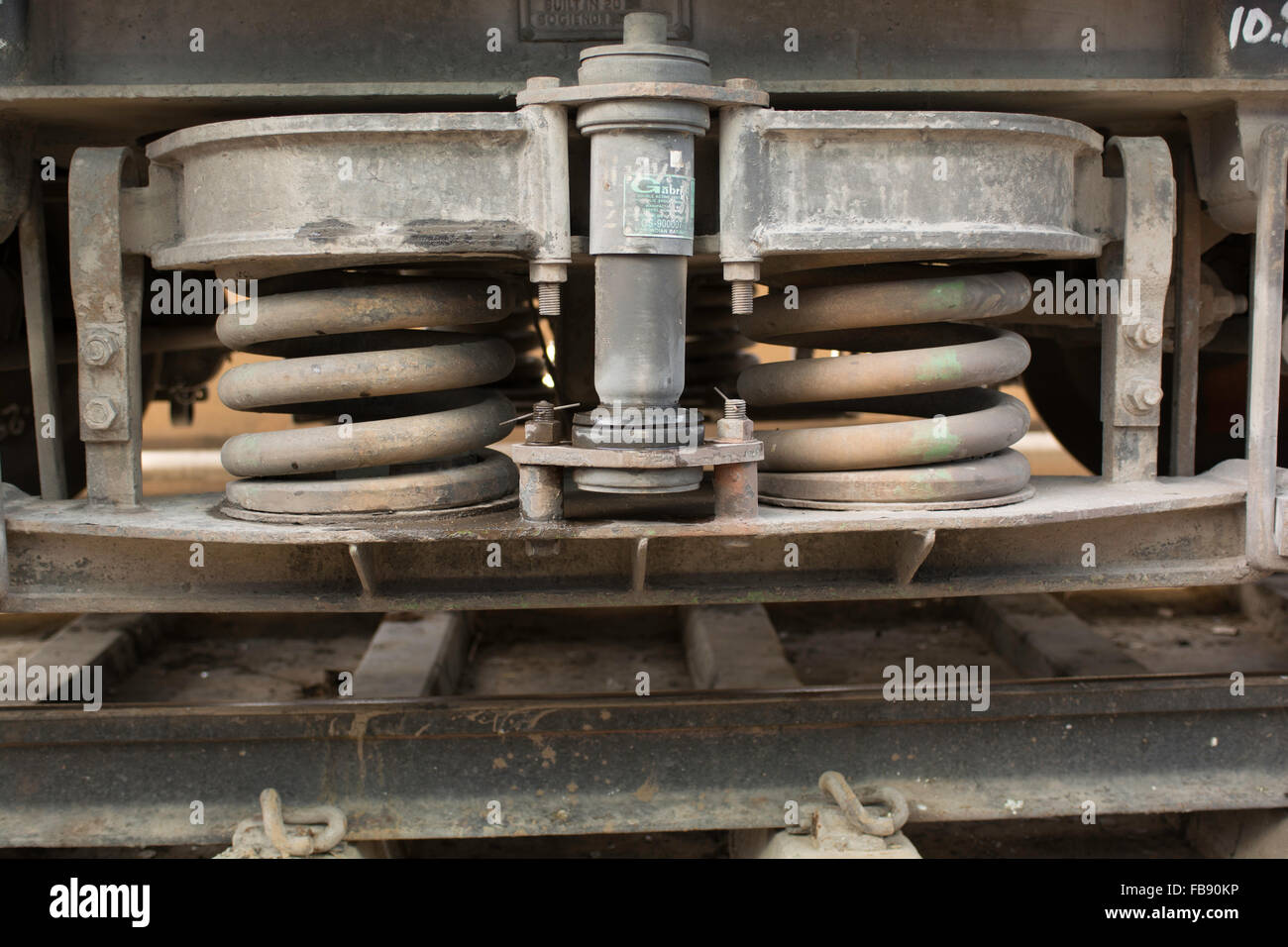 Springs. Train details. Indian Railways trains, India Stock Photo - Alamy