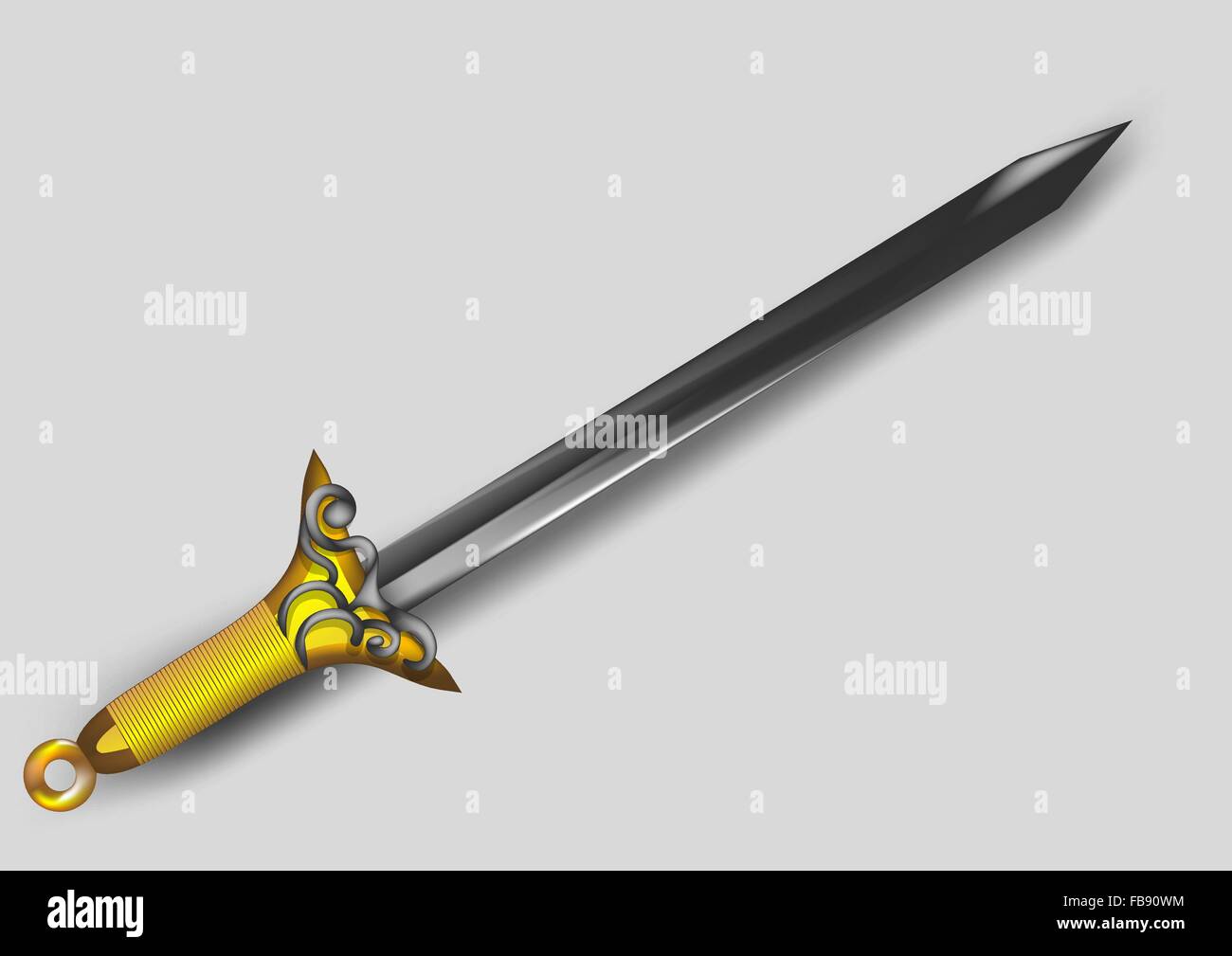 sword with decoration on a gray background Stock Vector Image & Art - Alamy