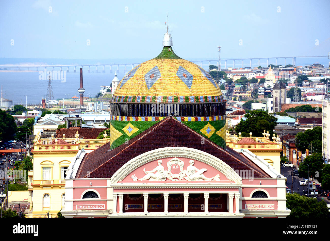 Opera house, Amazonas theater front details Manaus Amazonas Brazil ...