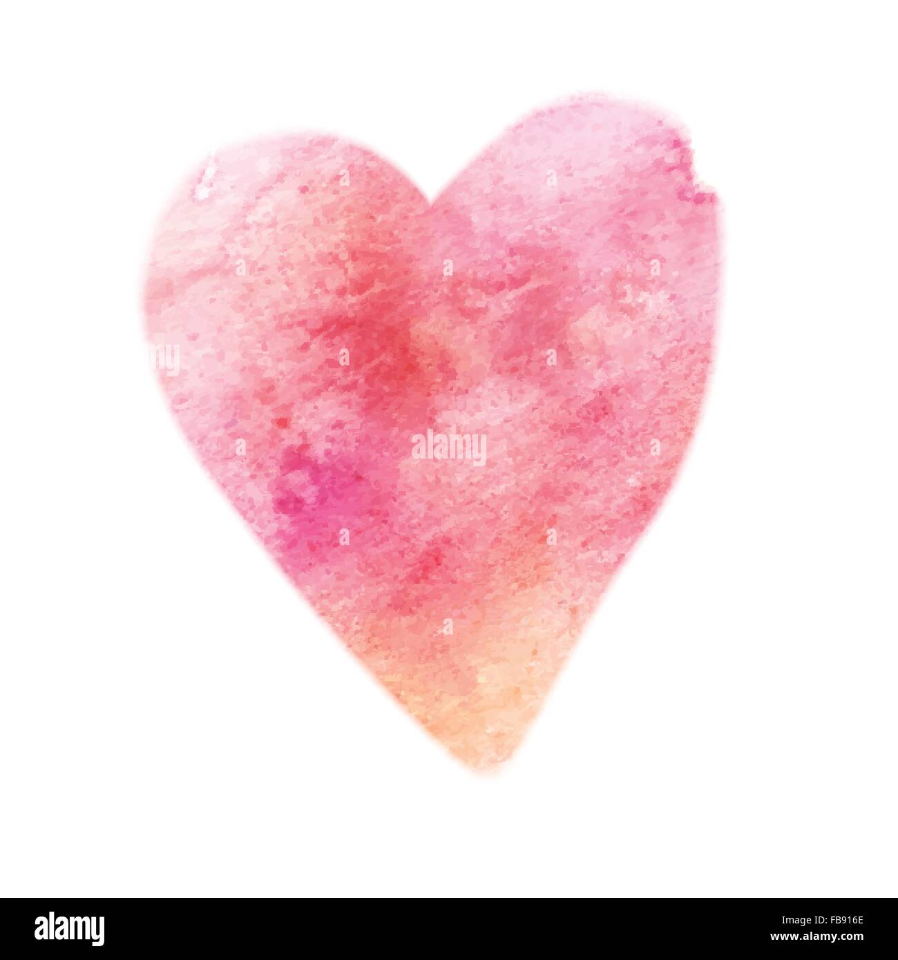 Watercolor painted pink hear. Vector element for your design Stock ...