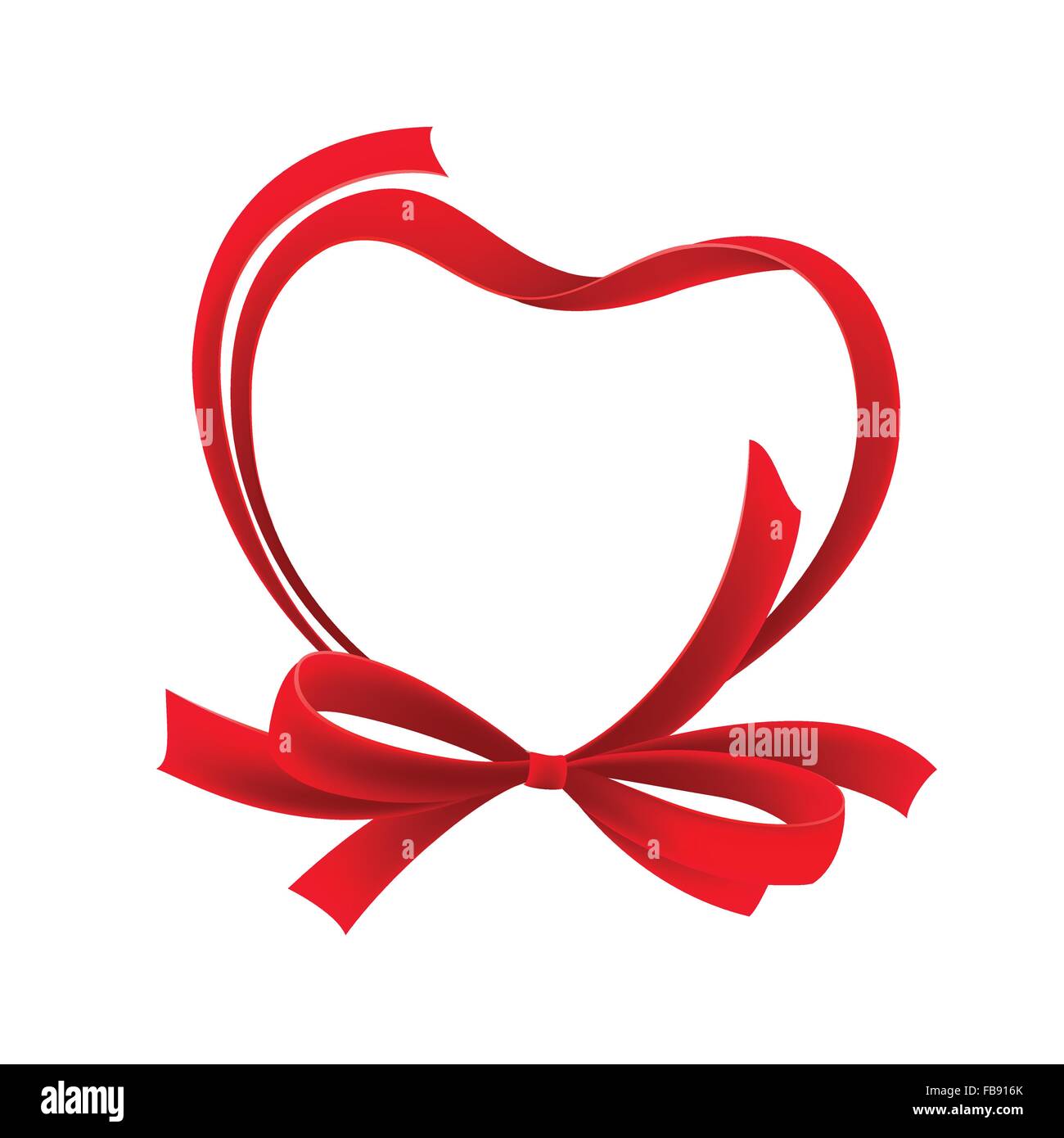 Red heart ribbon bow. Vector illustration Stock Vector Image & Art - Alamy