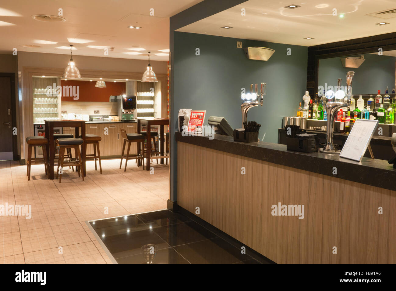 Modern bar in a hotel & conference centre, Aberdeen Stock Photo - Alamy