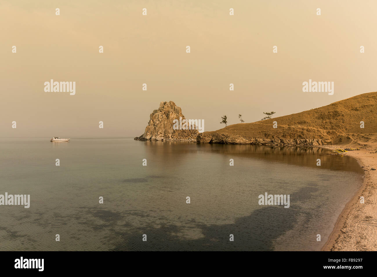 Beach near Shaman's Rock, Lake Baikal Stock Photo - Alamy