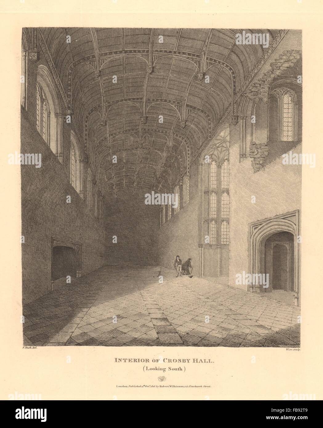 BISHOPSGATE. Interior of Crosby Hall (looking south). London. WILKINSON ...