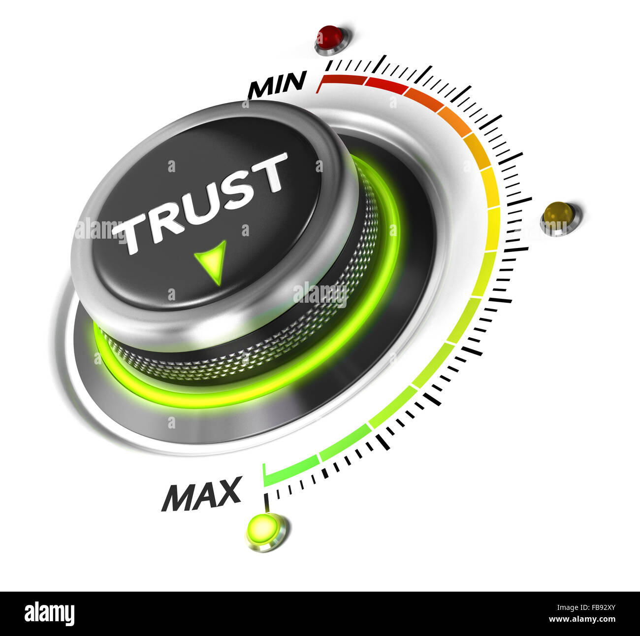 Trust button set on highest position. Concept image for illustration of ...