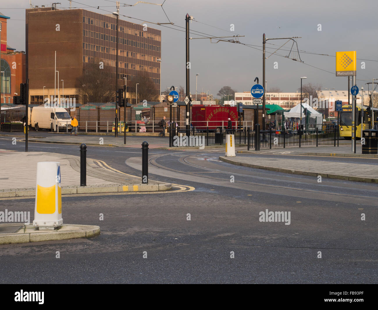 Busses ready to move from Rochdale bus station Stock Photo - Alamy