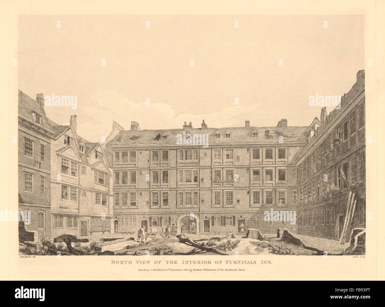 FURNIVALS INN. North view of the interior. Holborn, London. Inn of ...