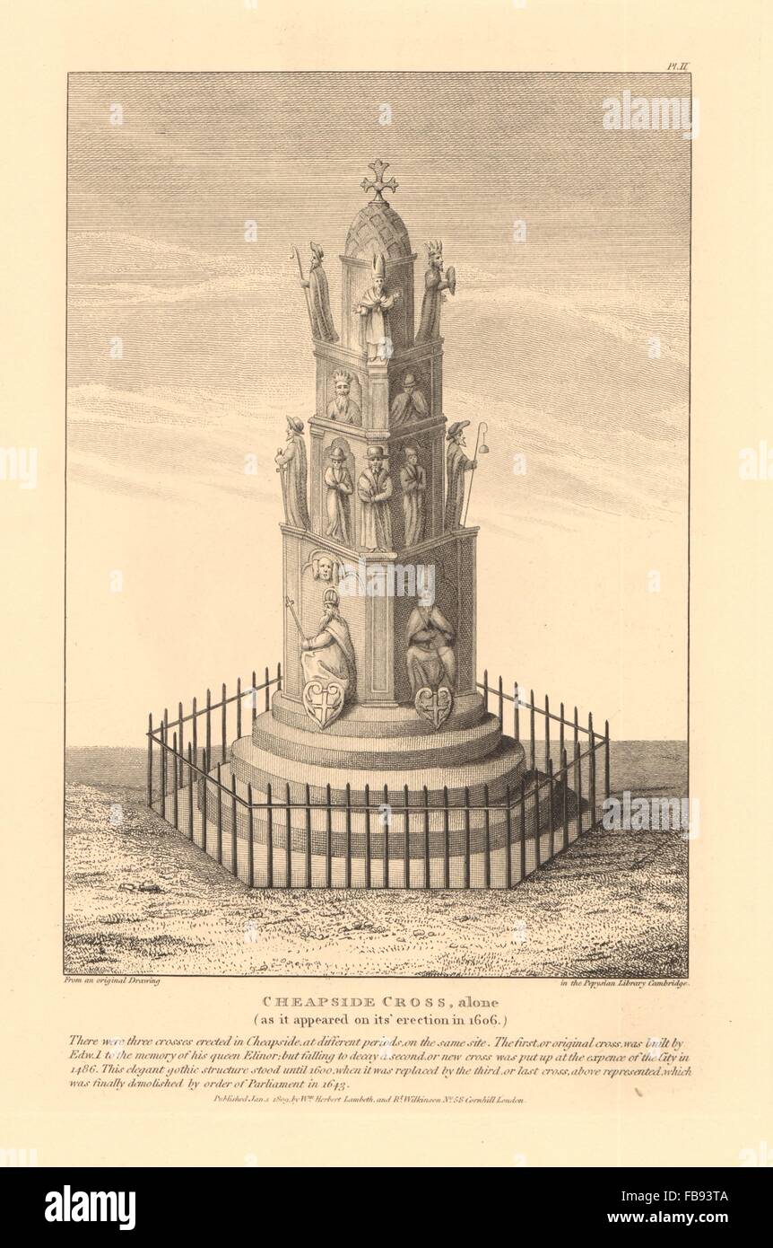 CHEAPSIDE CROSS IN 1666. The third cross, erected 1606 & demolished ...