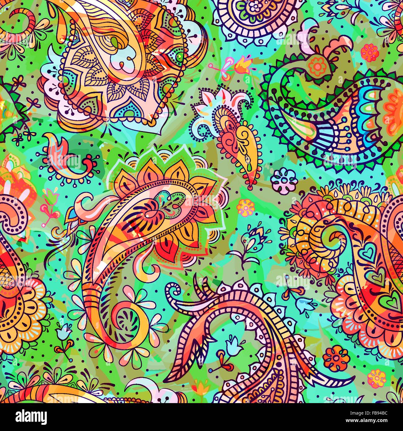 Colorful Paisley Pattern Stock Vector Image And Art Alamy