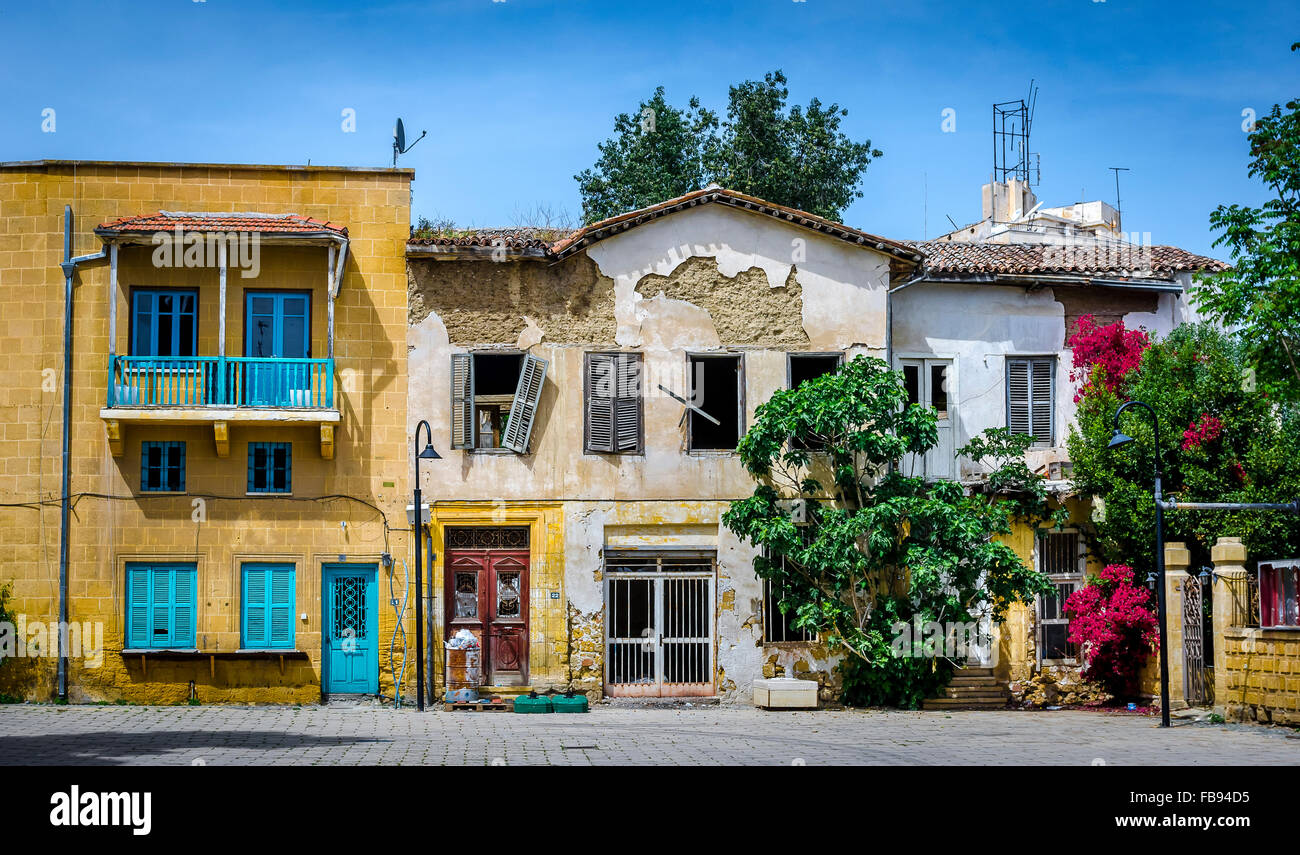 Houses on a street in the city of Nicosia, Cyprus Stock Photo - Alamy