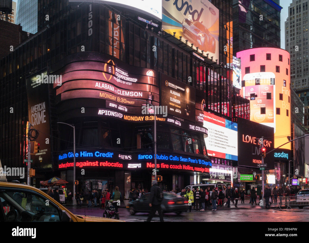 NASDAQ and Channel 7 ABC Studios Electronic Billboards Light Up Times ...