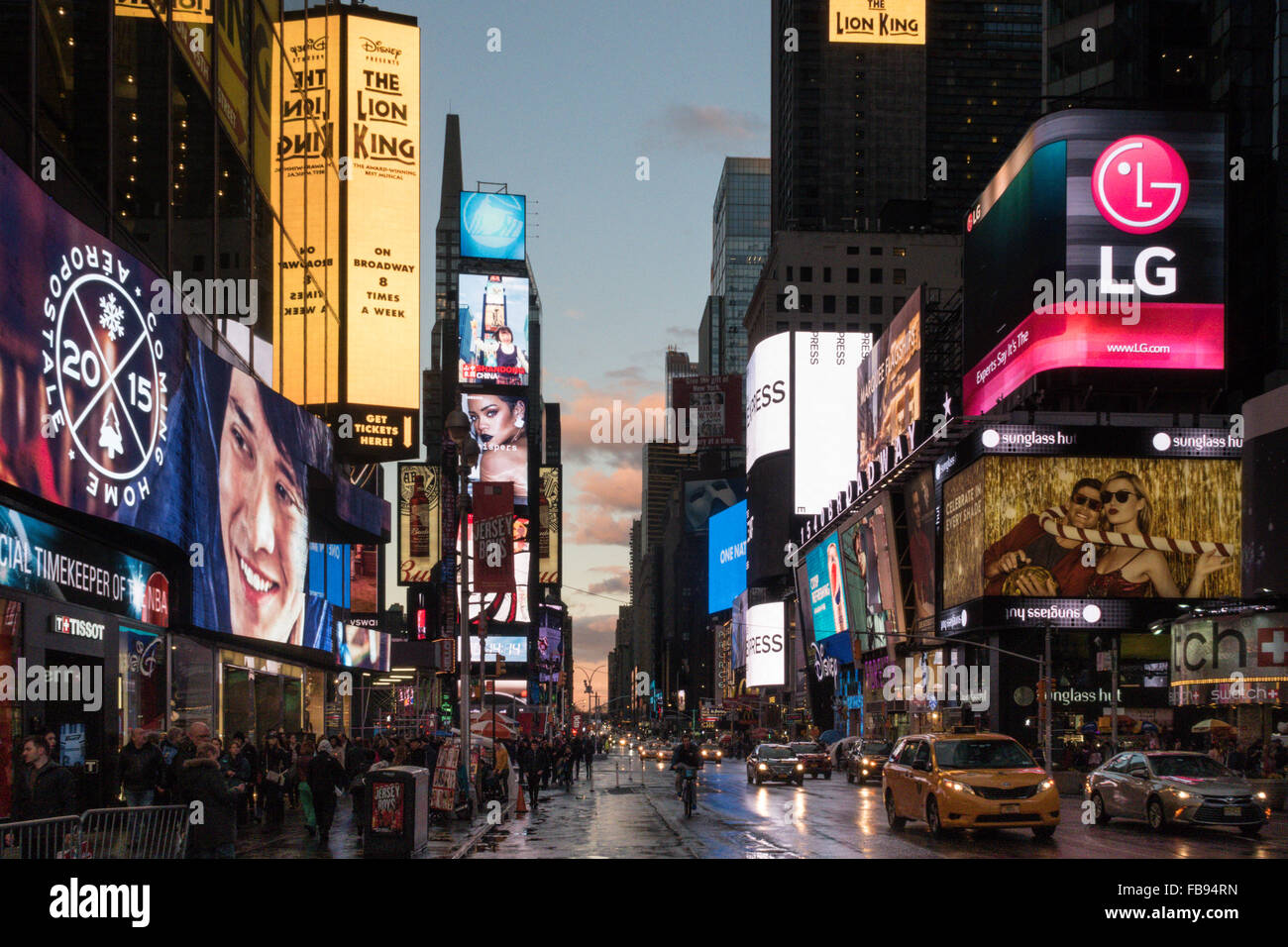 Electronic Billboards Light Up Times Square at Night, NYC Stock Photo ...