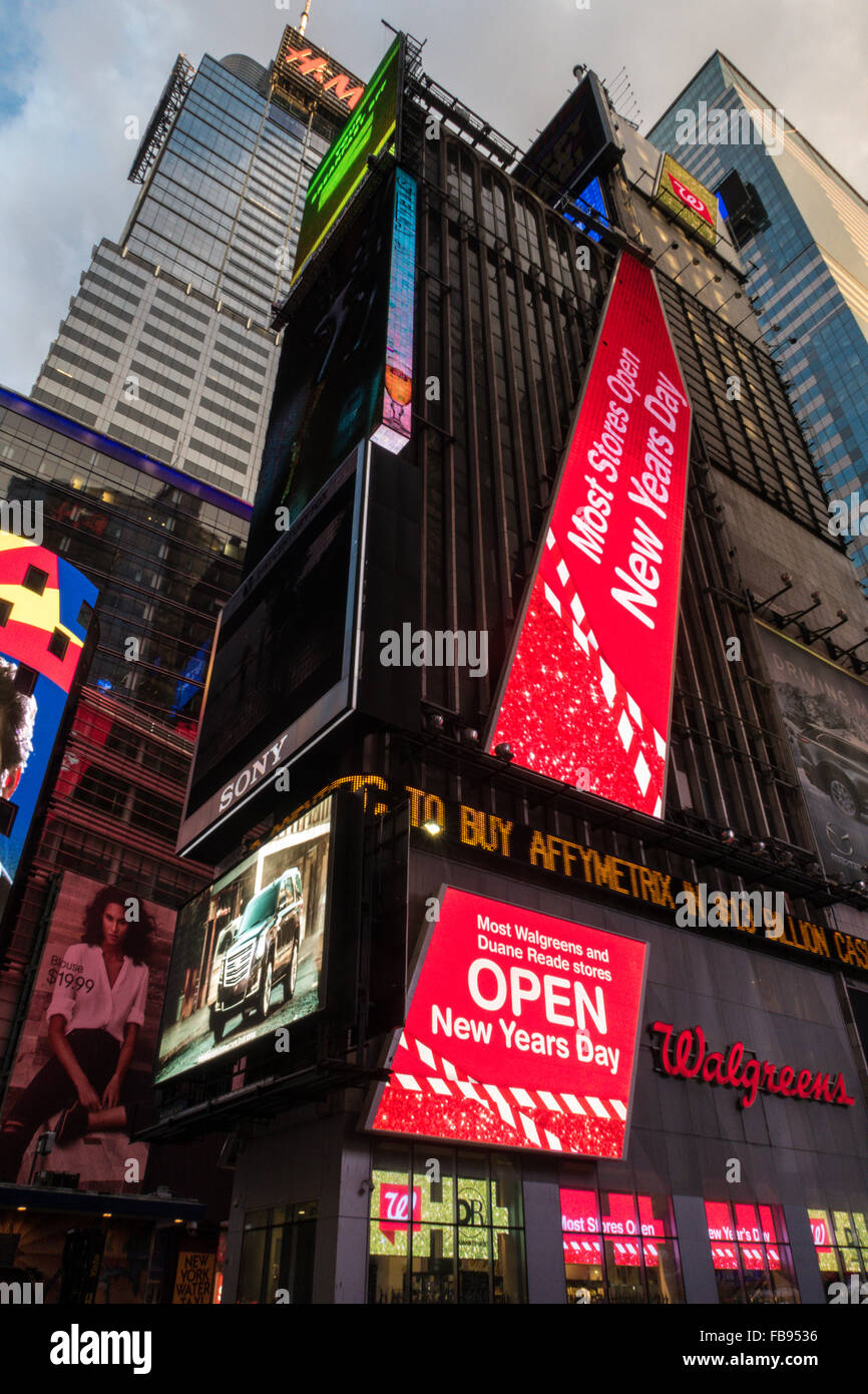 Electronic Billboards Light Up Times Square at Night, NYC Stock Photo ...