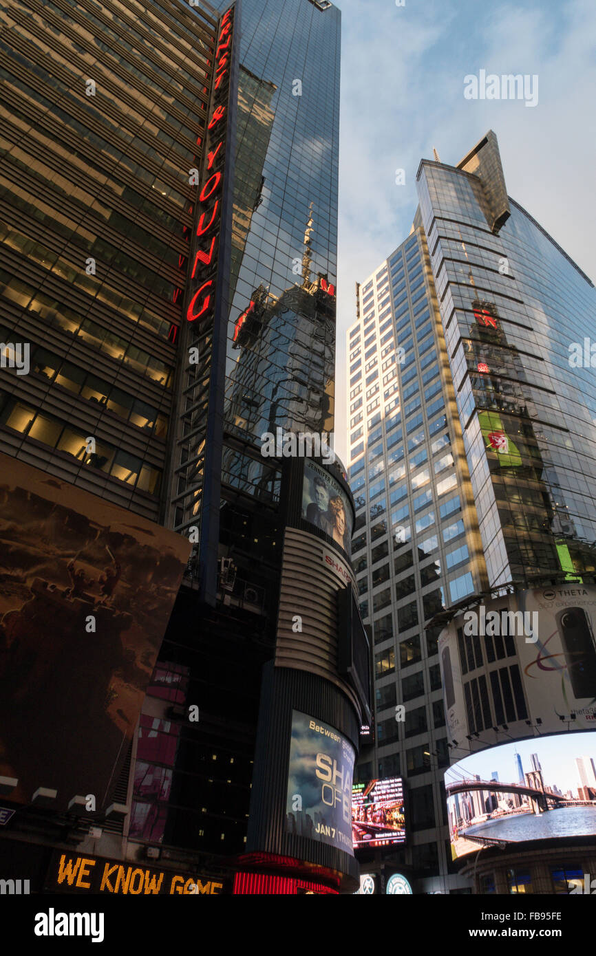 Electronic Billboards Light Up Times Square at Night, NYC Stock Photo ...