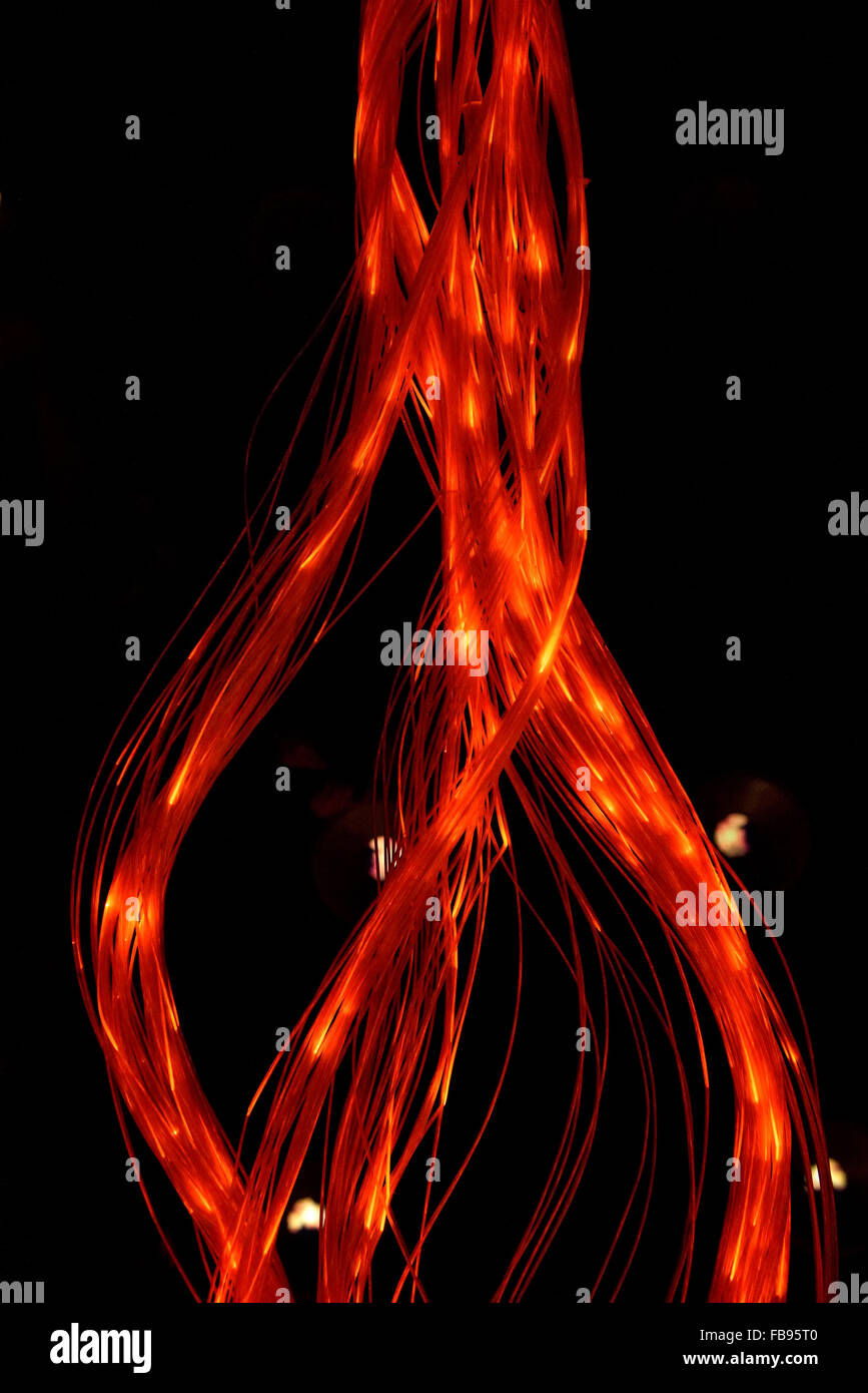 Fibre red lights lying on the floor Stock Photo - Alamy