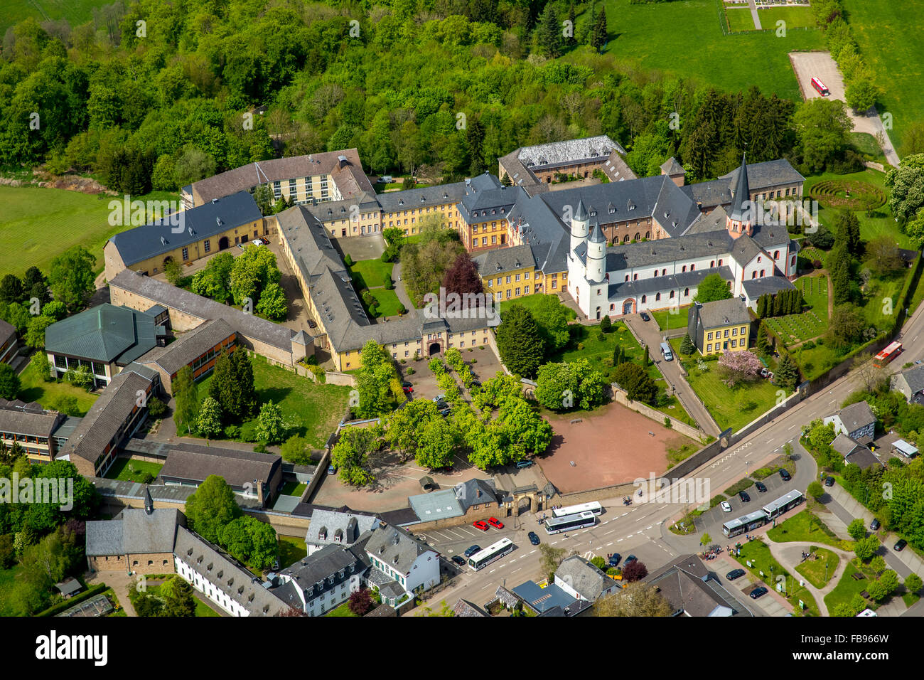 Aerial view, Steinfeld monastery, convent in Kall, Benedictine abbey ...