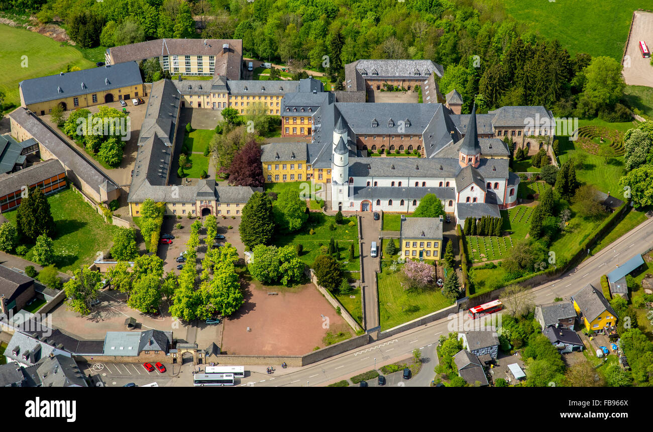 Aerial view, Steinfeld monastery, convent in Kall, Benedictine abbey ...