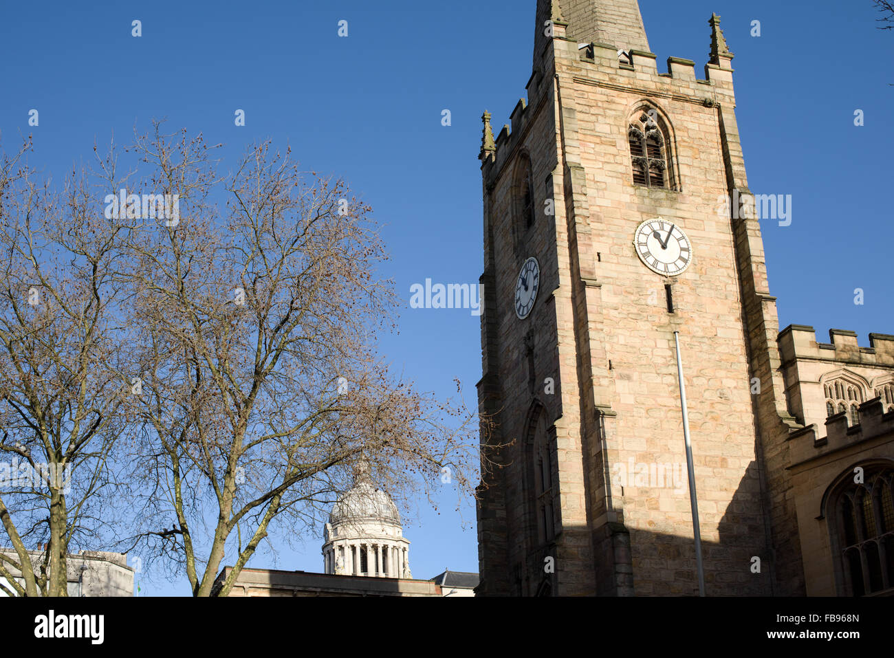 St Peter's Church and Nottingham City Council House,UK Stock Photo - Alamy