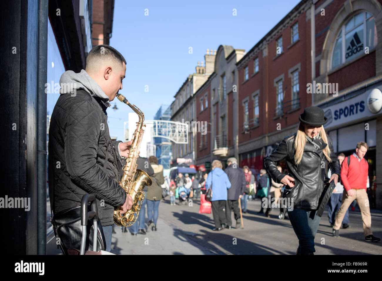 Eastern European Street Musician ,Busking on the city centre streets of ...