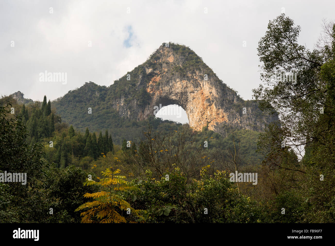 Moon Hill Mountain - Yangshuo, China Stock Photo - Alamy