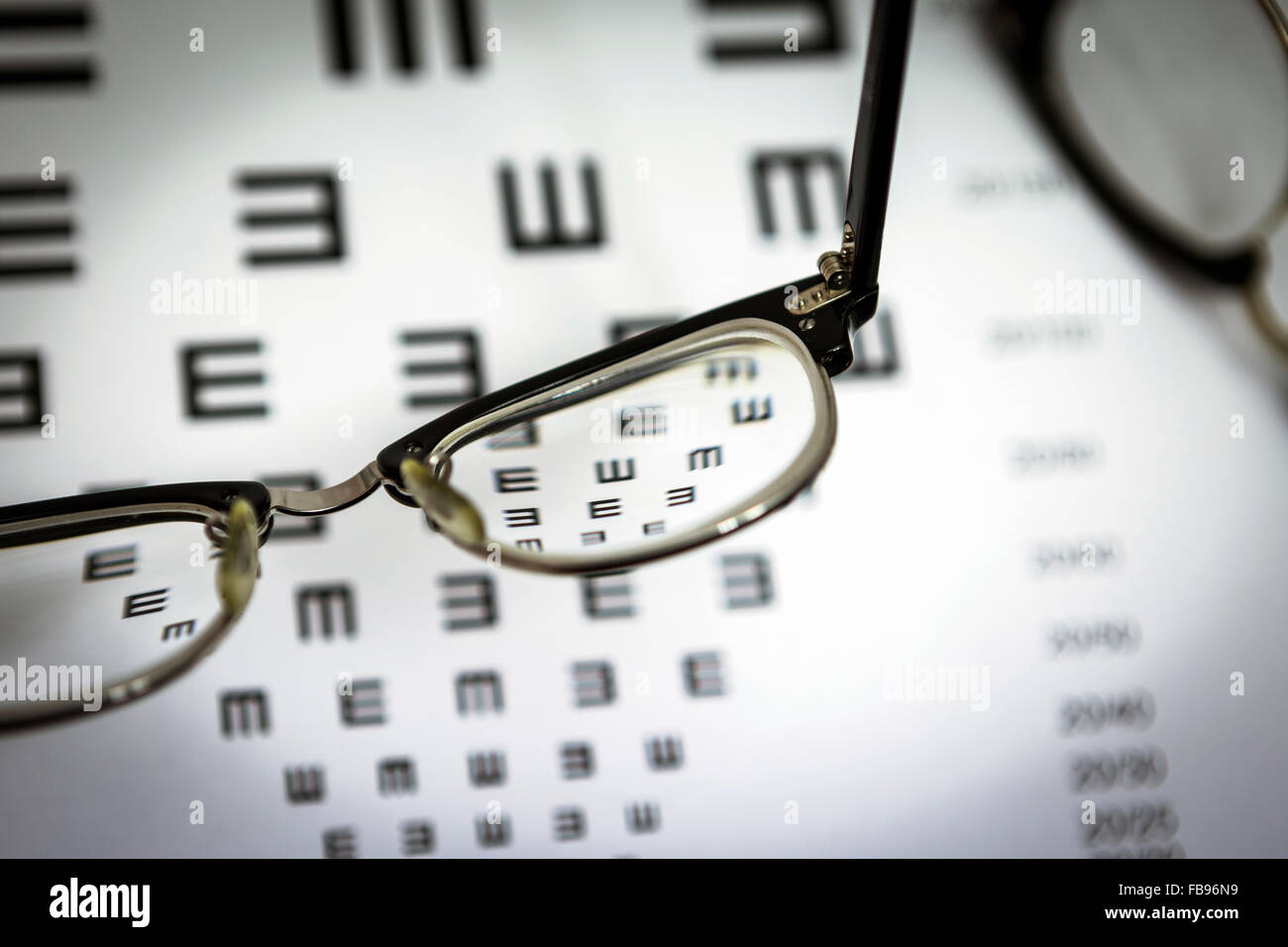 Eyesight test table glasses hi-res stock photography and images - Alamy