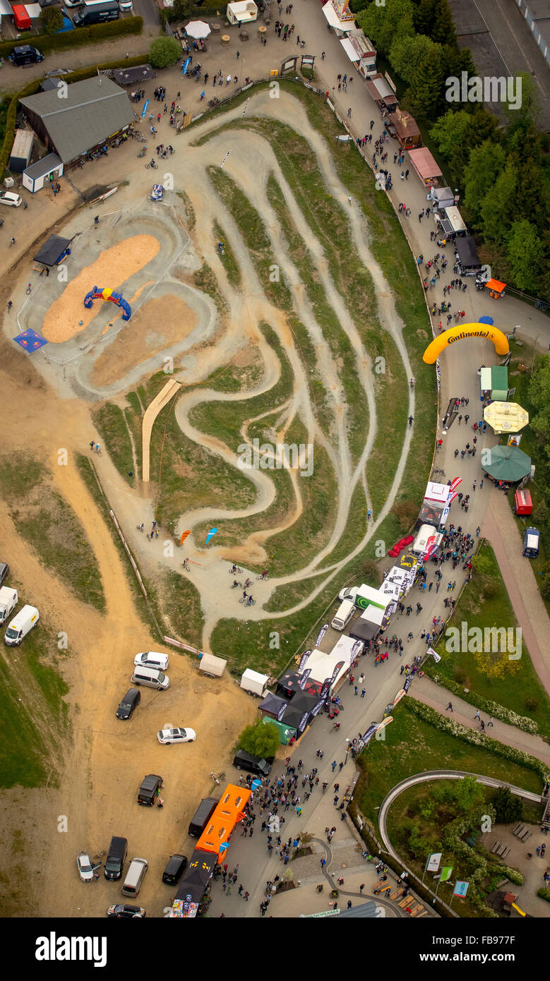 Aerial view, iXS Dirt Masters Mountainbike Freeride Festival at the ...